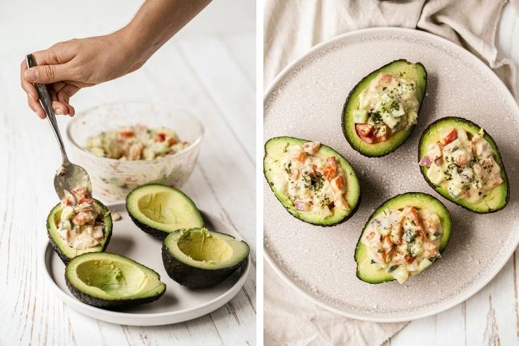 Vegetarian Stuffed Avocado Recipe - Becca Ink
