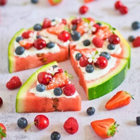 Watermelon Fruit Pizza with Yogurt - Becca Ink