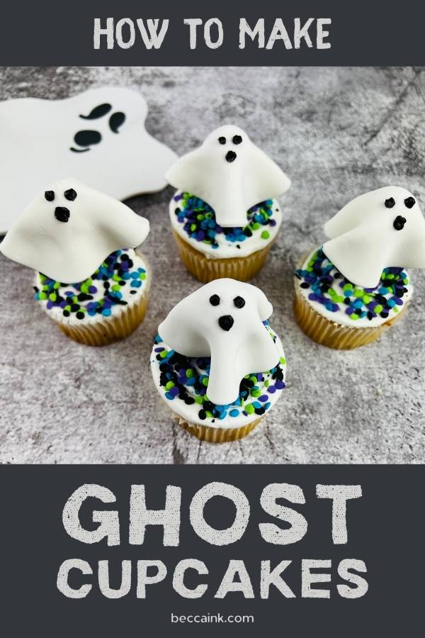 Halloween Ghost Cupcakes with Fondant Cake Toppers