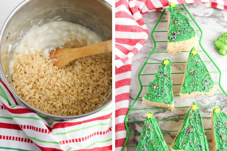 Christmas Tree Rice Krispie Treats Recipe - Becca Ink